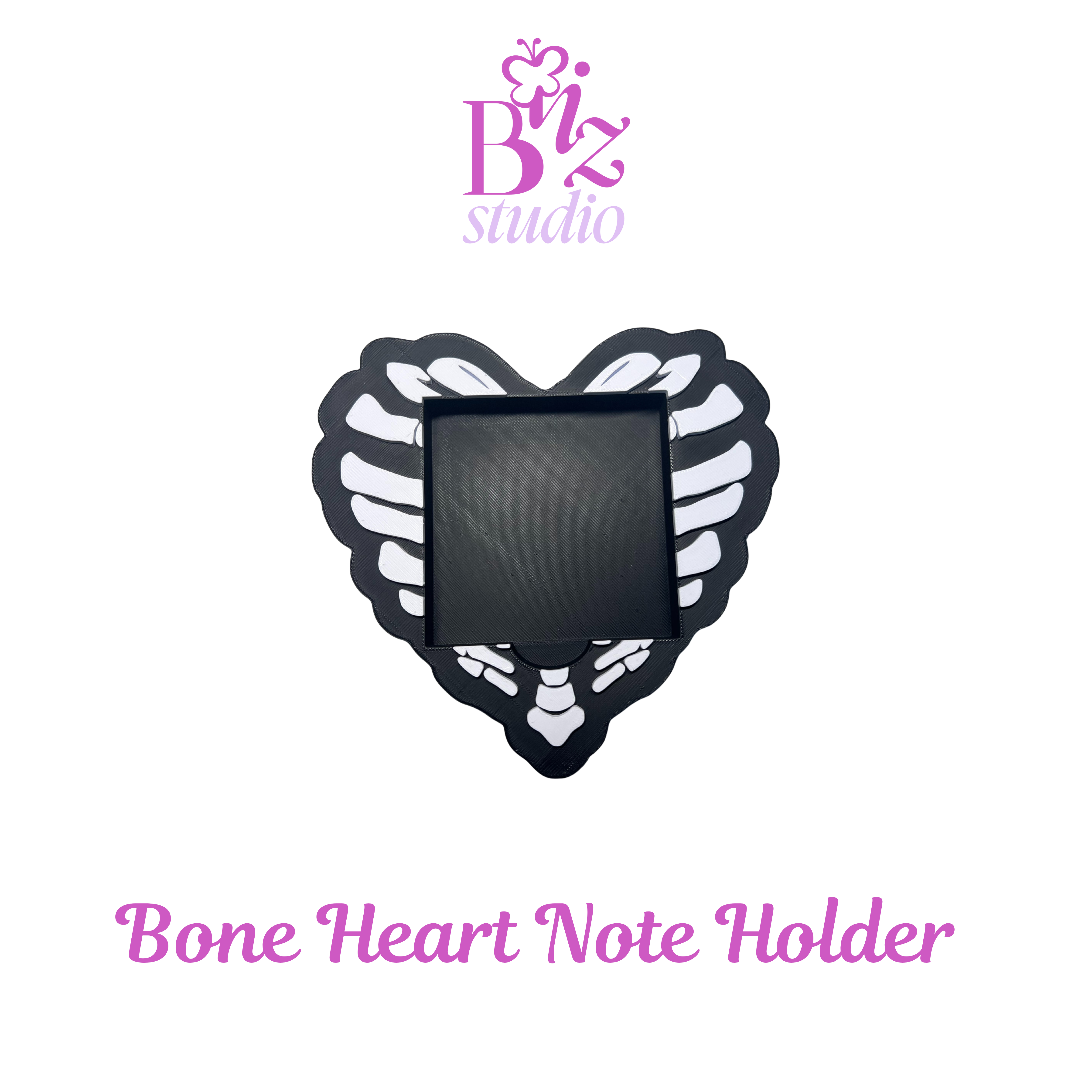 Bone Heart Skeleton 3D Sticky Note Holder – BlizStudioLLC